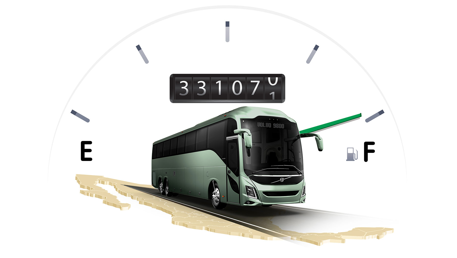 Volvo 9800, el autobús con mejor rendimiento de combustible