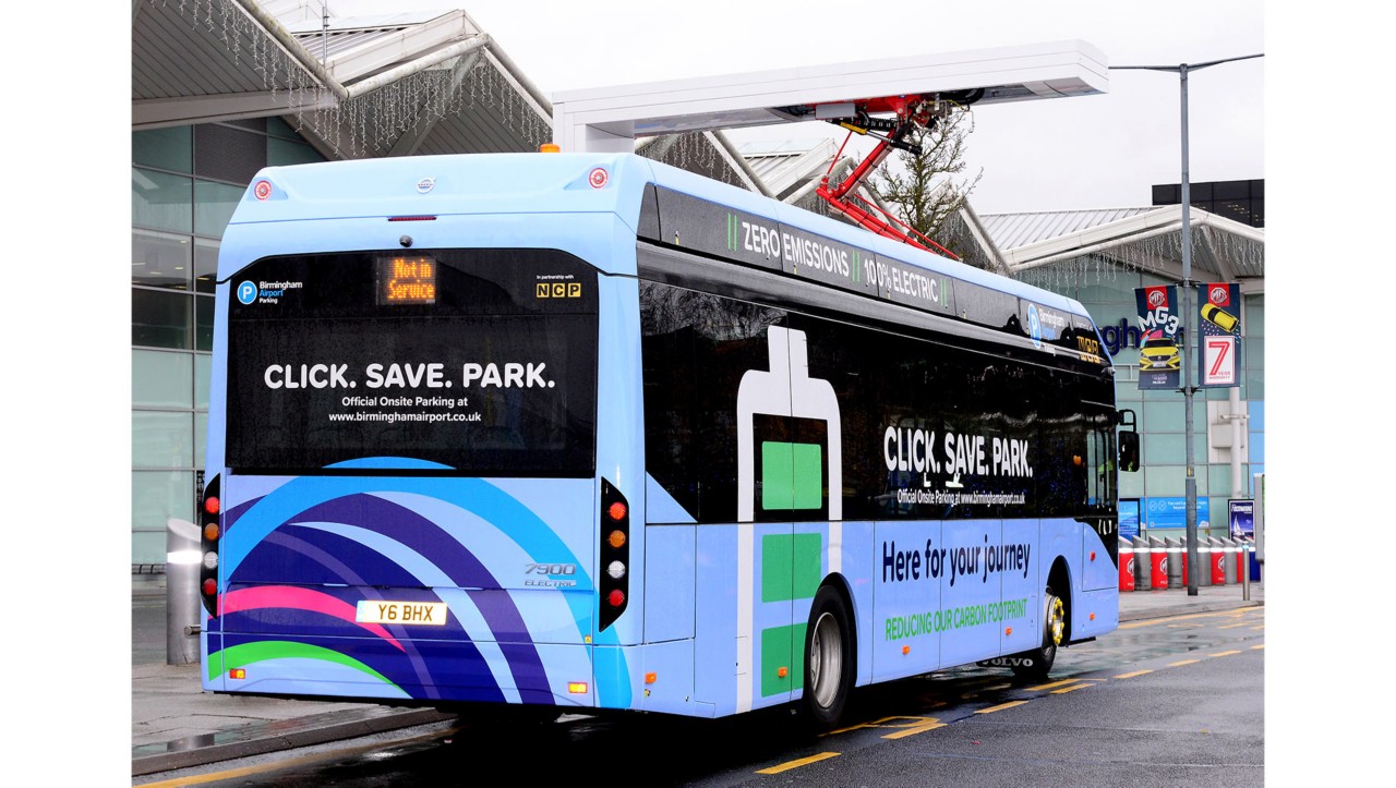 Volvo 7900e service commences at Birmingham Airport | Volvo Bus